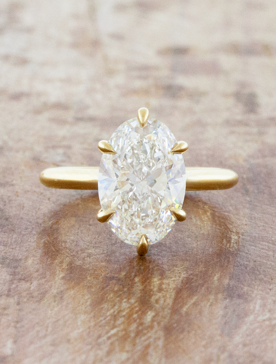 Angel - 6-Prong Oval Solitaire with Vintage Floral Basket & Hidden ...