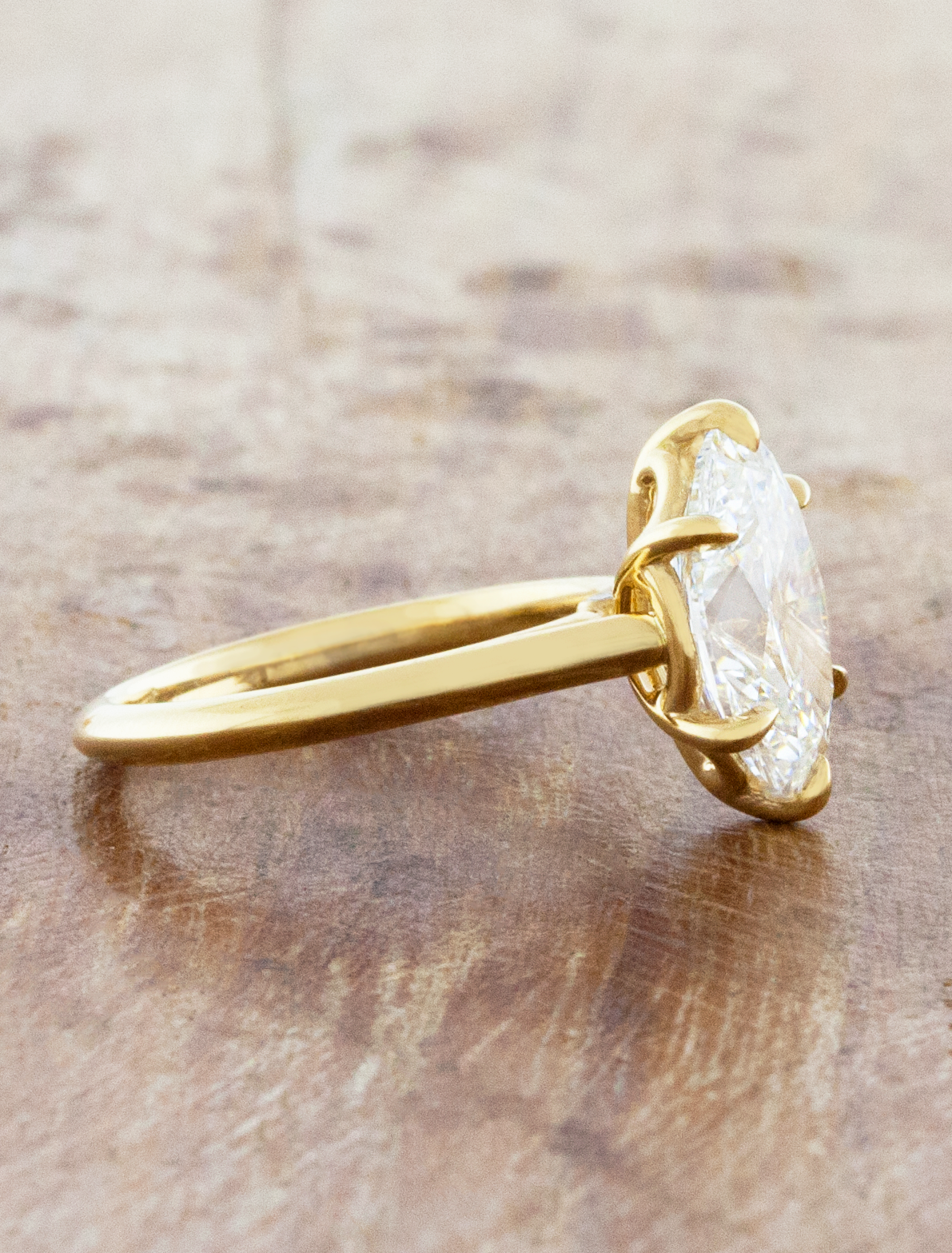 Angel - 6-Prong Oval Solitaire with Vintage Floral Basket & Hidden ...