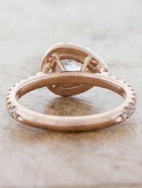 Audrix: Rustic Pear Diamond Rose Gold Halo Engagement Ring | Ken & Dana ...