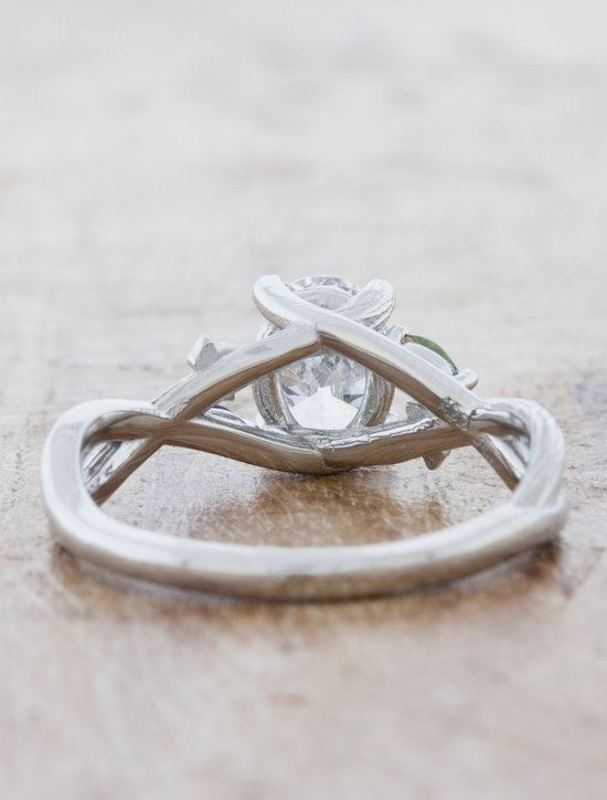 Carina: Nature-Inspired Oval Split Shank Engagement Ring with Gemstone ...