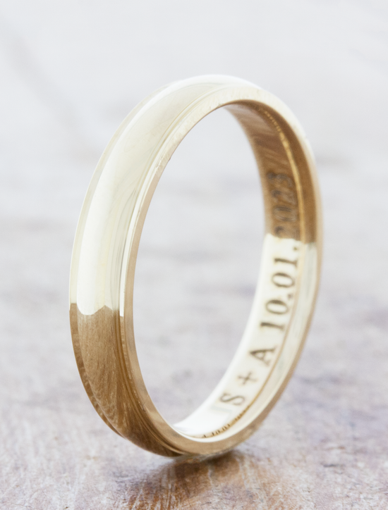 Corsello: Comfort Fit Dome Shaped Wedding Band with Ridged Border | Ken ...