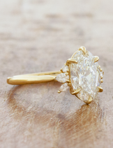 Delaney: Oval Engagement Ring with Clustered Diamond Accents | Ken & Dana Design