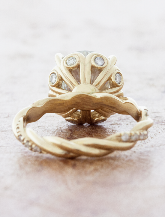 Esther: Vintage-Inspired Solitaire with Twisted Rope Band & Floral ...