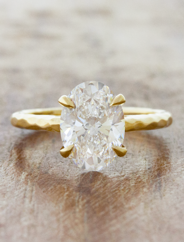 Halley: Cathedral Solitaire with Handcrafted Hammered Texture | Ken ...