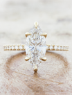 Jessie: Marquise Diamond Hidden Halo Engagement Ring with Pave Band ...