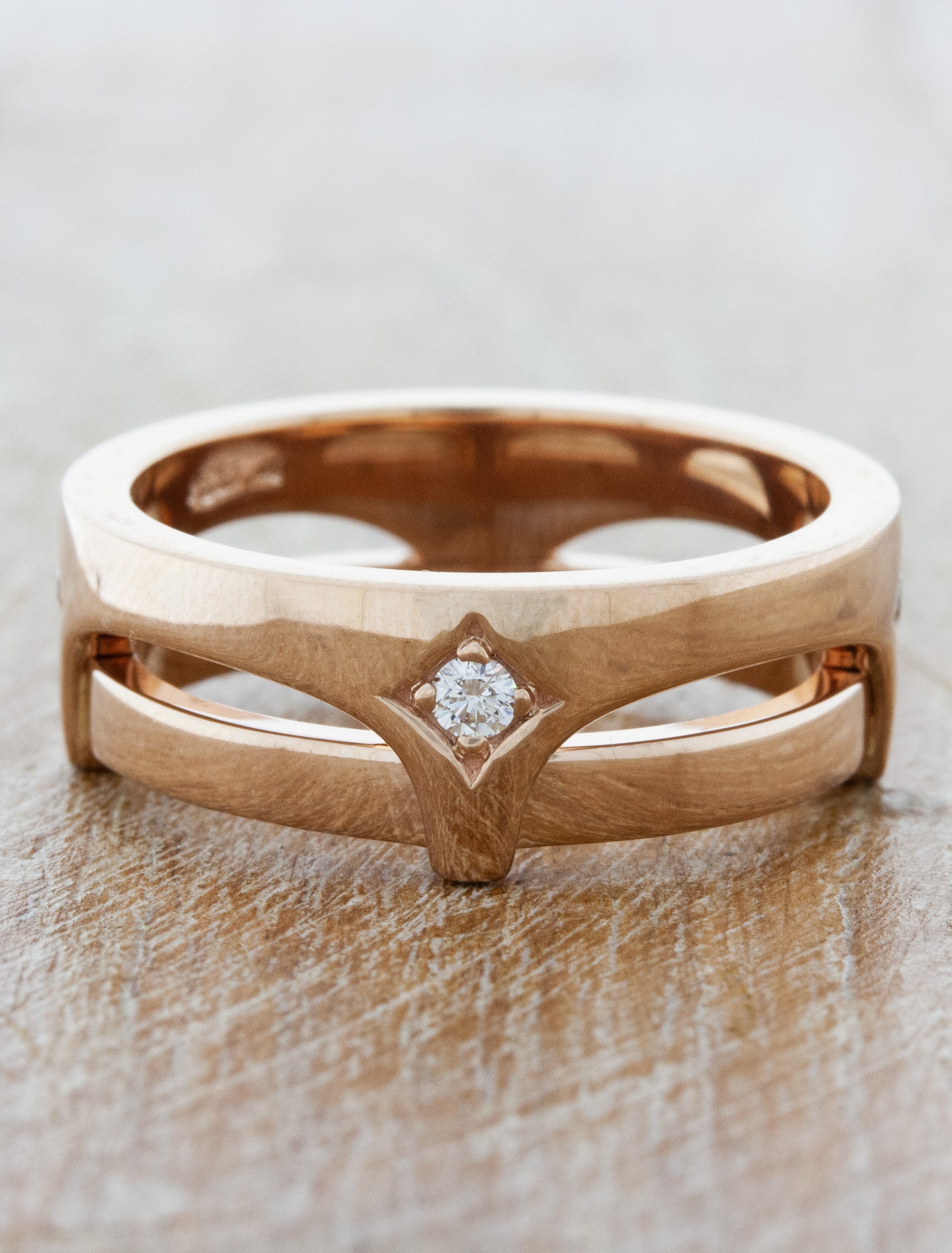 Kingston: Unique Men's 8mm Wedding Band with Crown Accents | Ken & Dana ...
