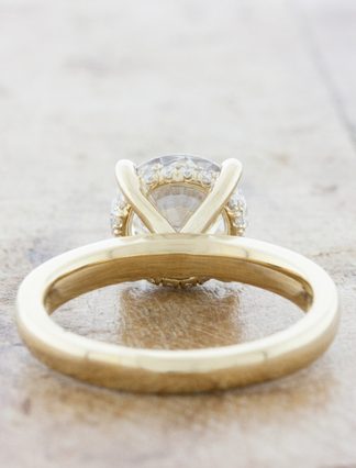 Pryor: Round Solitaire Hidden Halo Engagement Ring with 2.7mm Band ...