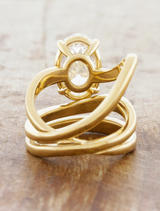 Remi: Bold, Sculptural Wrap Around Oval Cut Engagement Ring | Ken & Dana Design