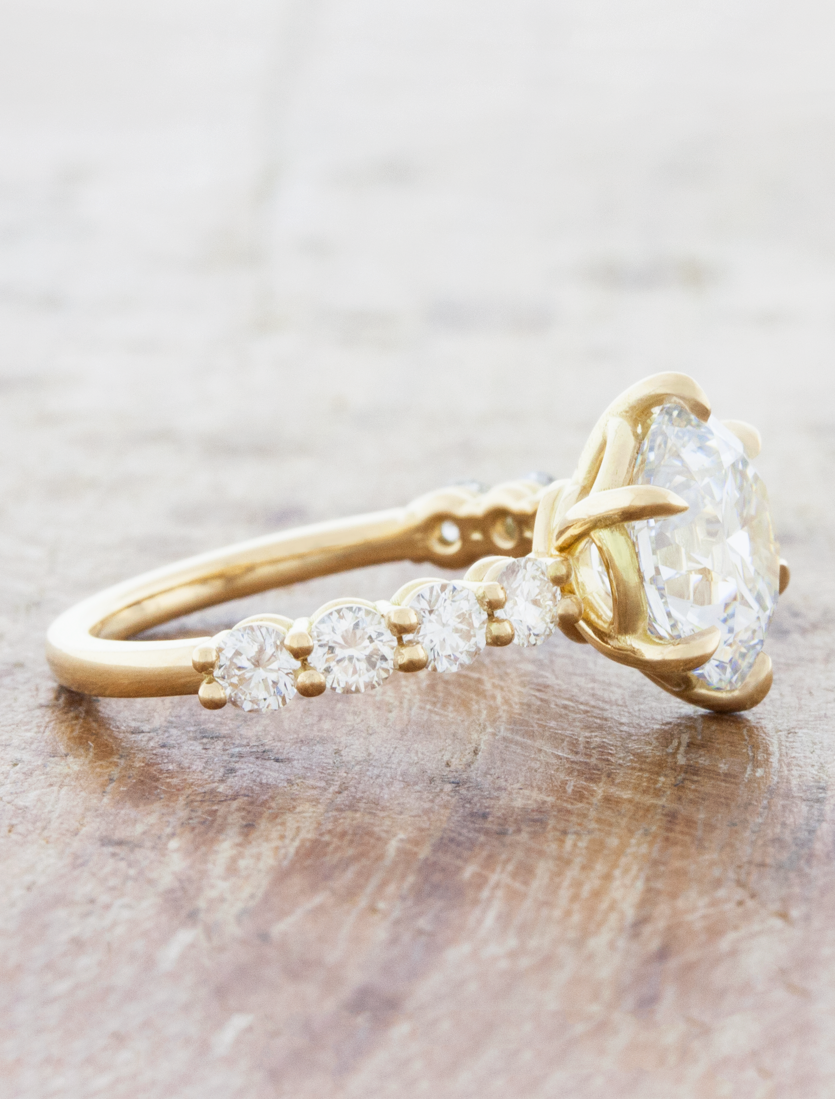 Rue: 6-Prong Round Cut Solitaire with Diamond Studded Pavè Band | Ken ...