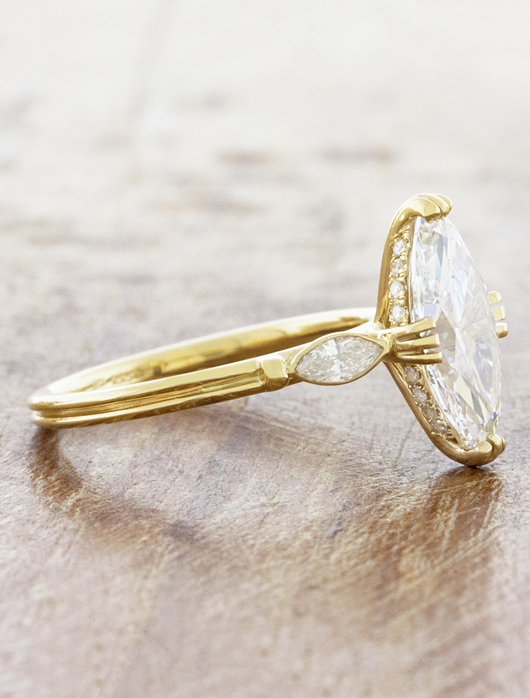 Trinity: Three Stone Marquise Triple Prong Engagement Ring | Ken & Dana ...