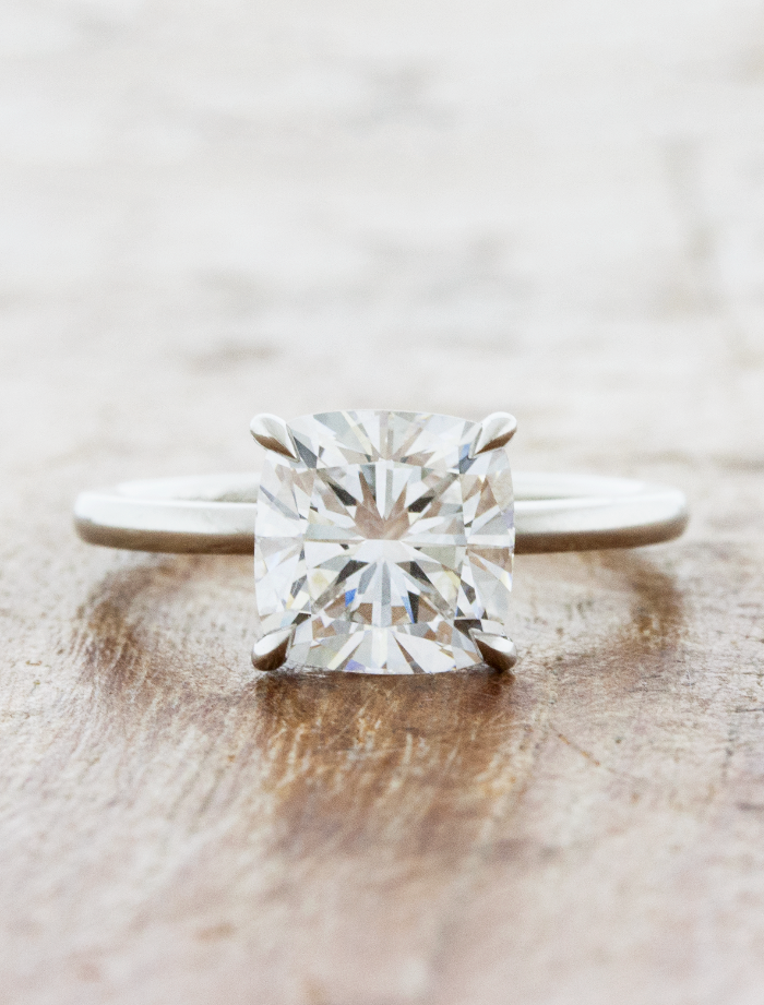 Zilli: Cushion Cut Simple Solitaire with Hidden Halo | Ken & Dana Design