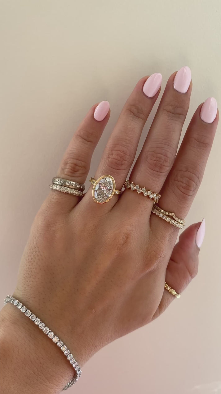 Odyne: Ornate, Vintage Inspired Bezel Engagement Ring | Ken & Dana Design
