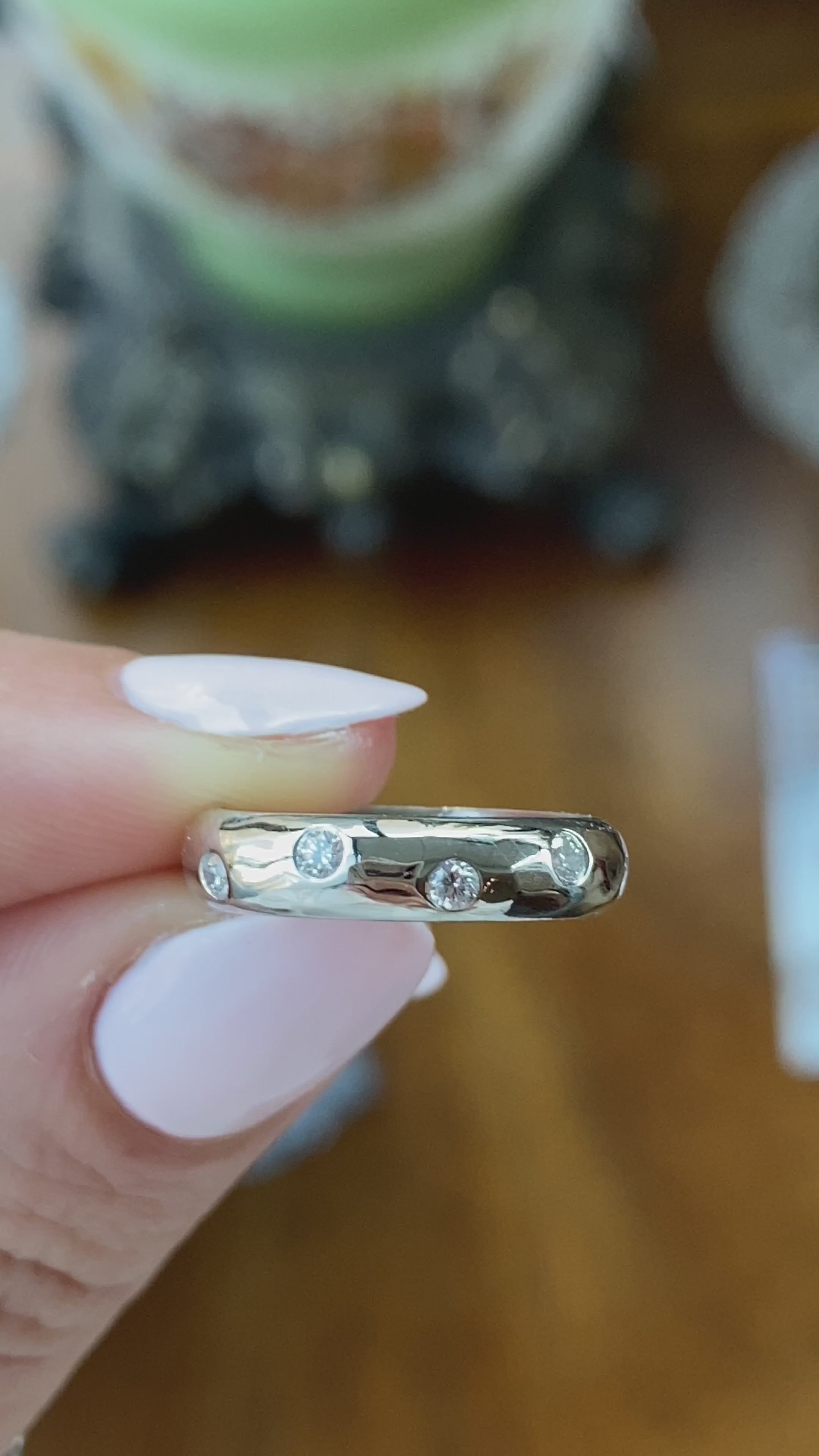 Catalla: 4mm Unisex Wedding Band with Diamonds | Ken & Dana Design