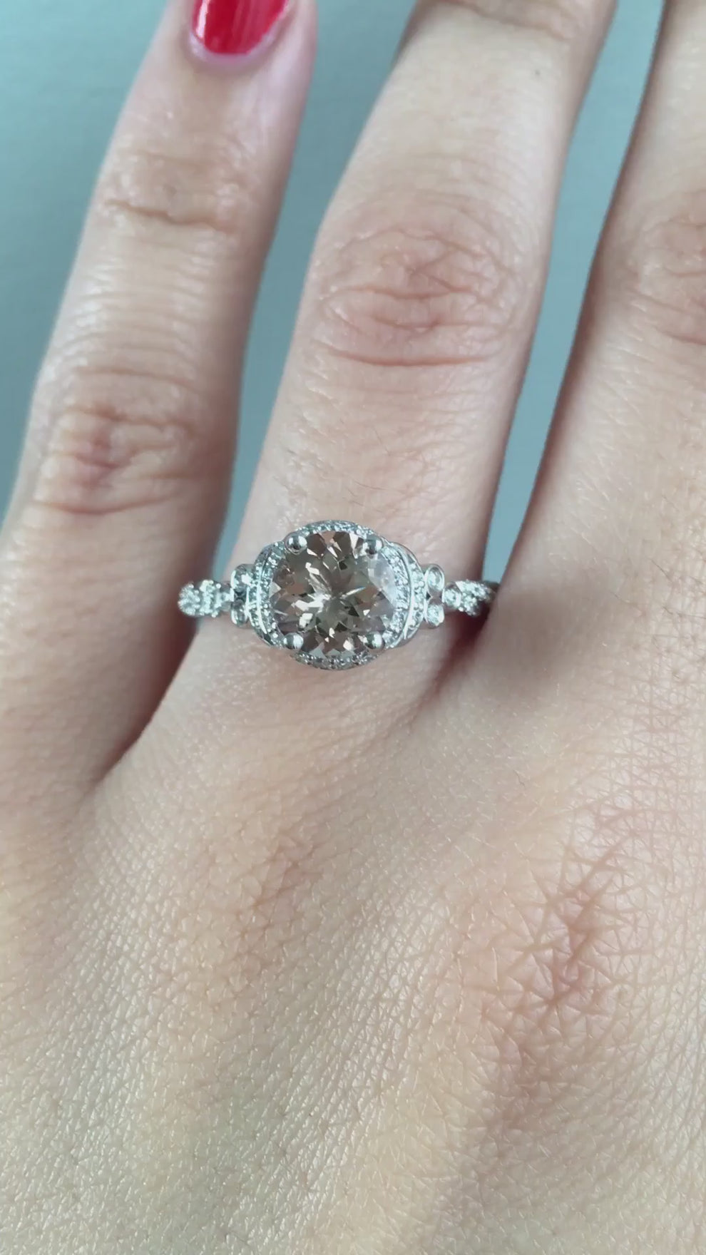 Brighten: Round Morganite in a Platinum Twisted Band | Ken & Dana Design