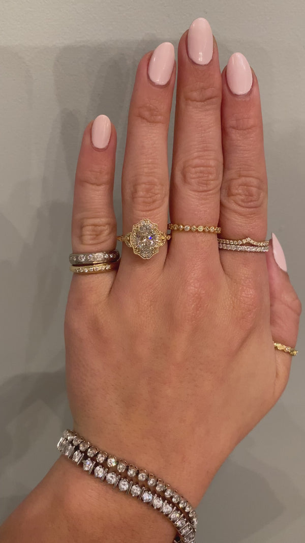 Fiona: Oval Halo Diamond Rose Gold Engagement Ring | Ken & Dana Design