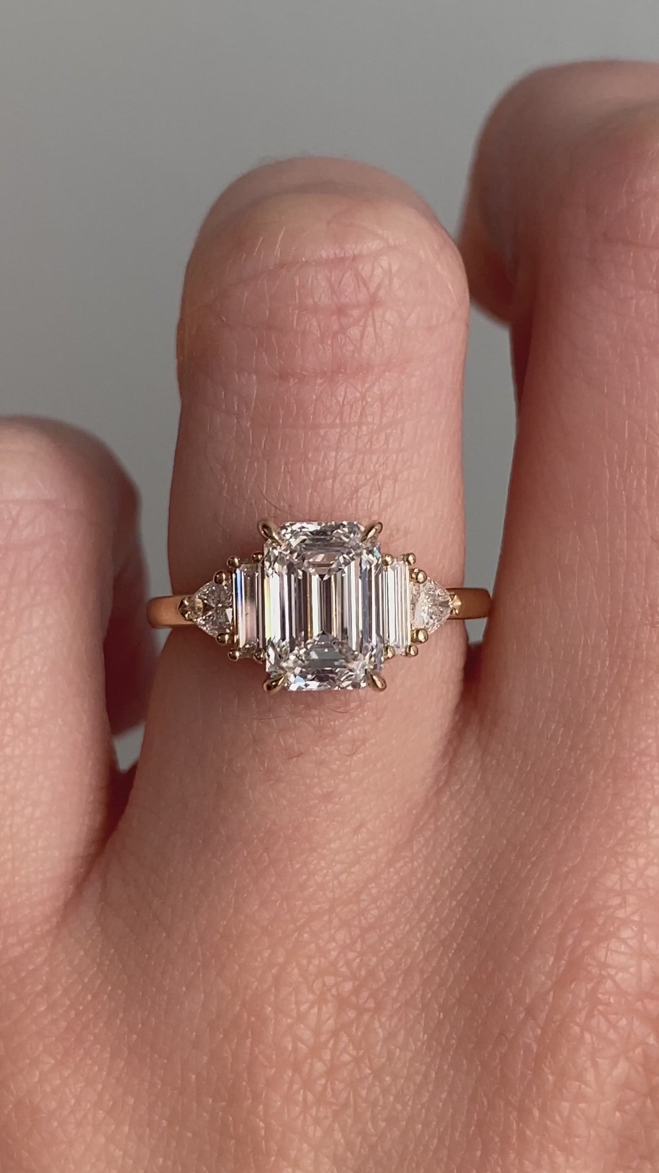 Nicolette: Emerald Cut Engagement Ring with Trillion & Baguette Accents ...