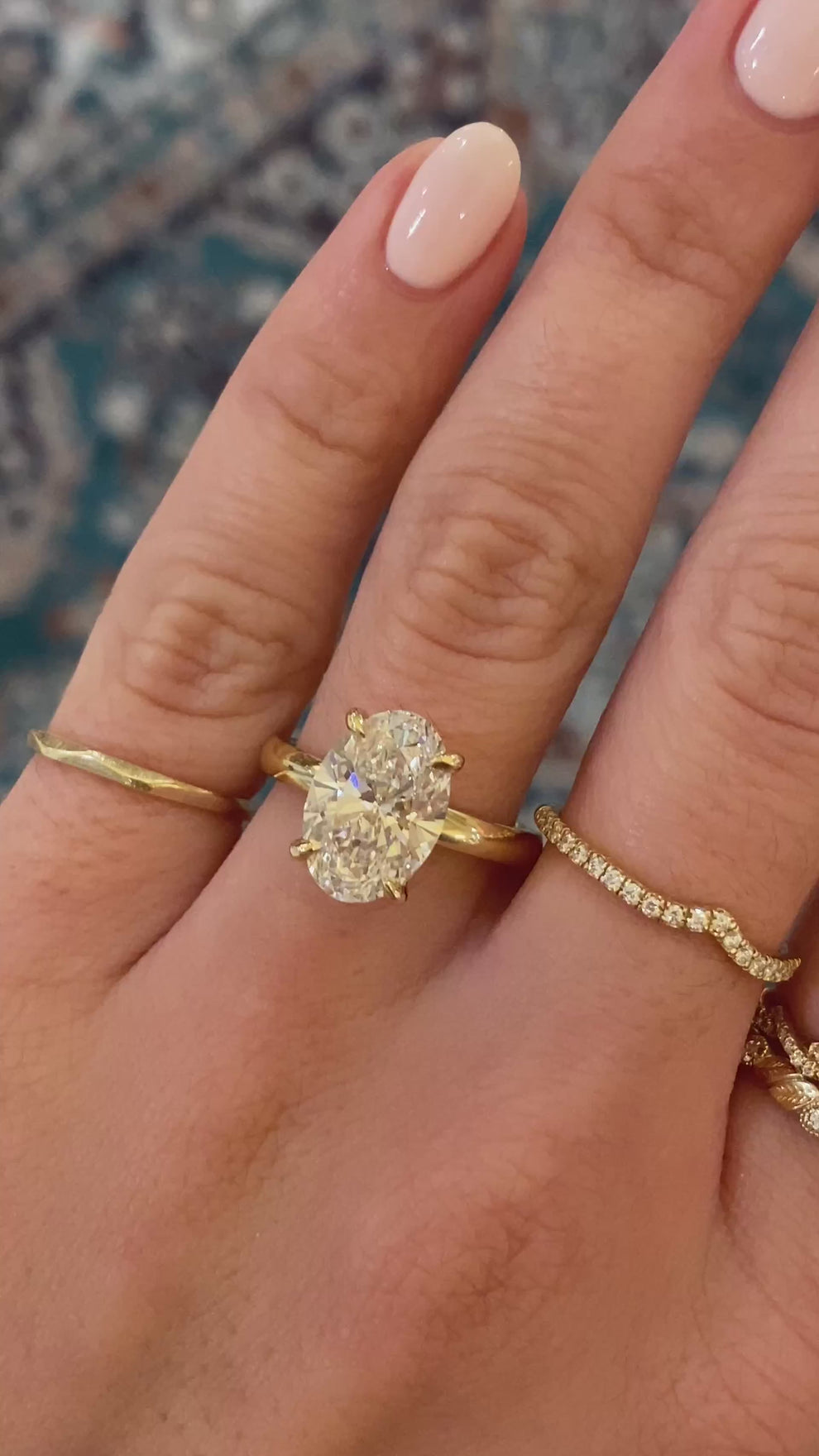 Pryor: Oval Solitaire Hidden Halo Engagement Ring with 2.7mm Band | Ken ...