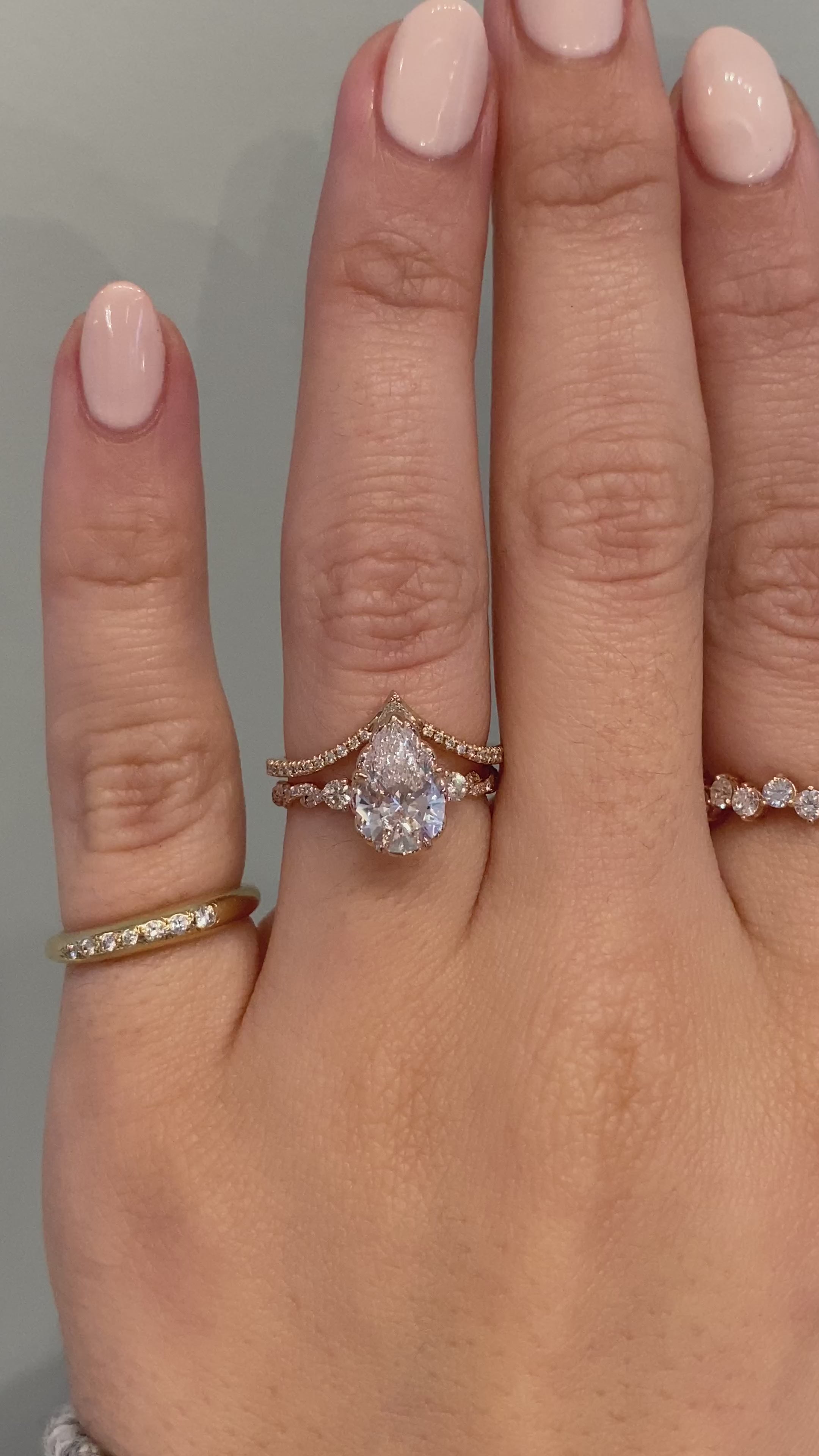 Shanel + Kia Stacked Wedding Ring Set - Ken & Dana Design