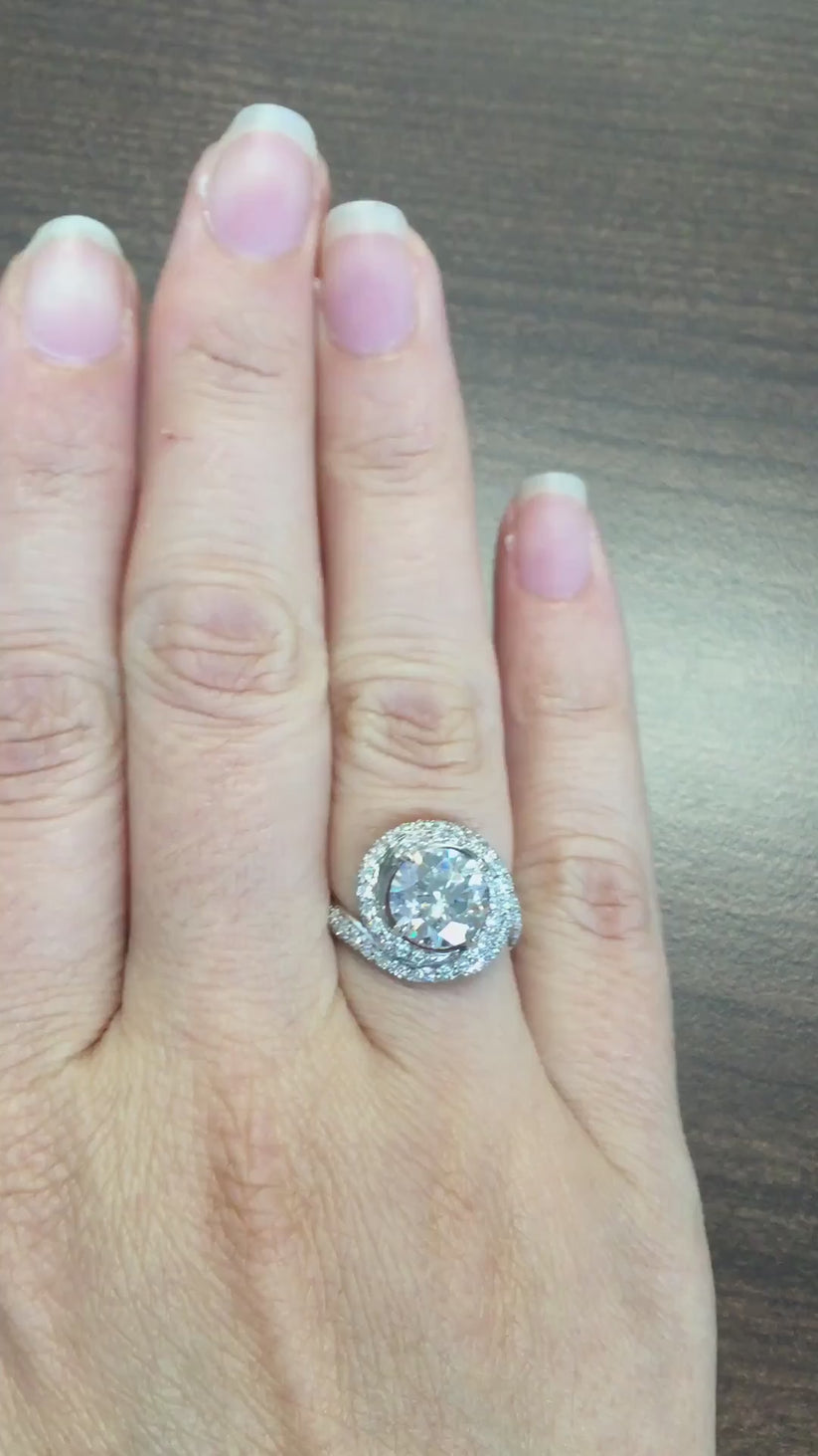 Christina: Swirl Diamond Engagement Ring | Ken & Dana Design