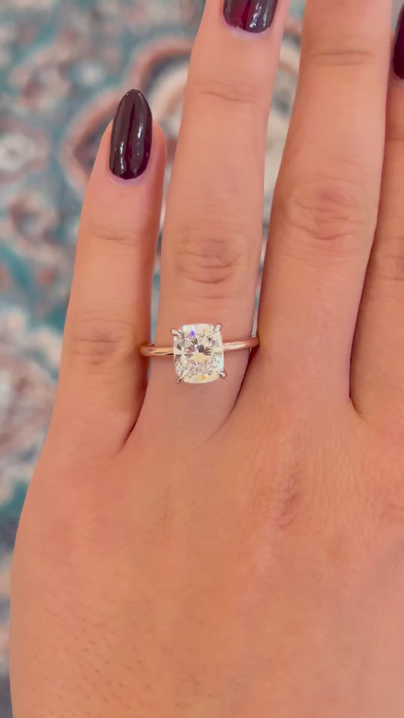 Zilli: Cushion Cut Simple Solitaire with Hidden Halo | Ken & Dana Design
