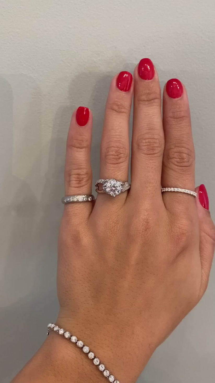 Sundara 2ct: Sculptural Split Shank 2ct Diamond with Pavé Band | Ken ...