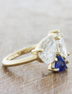 Azure: Clustered Three-Stone Diamond and Sapphire Engagement Ring | Ken ...