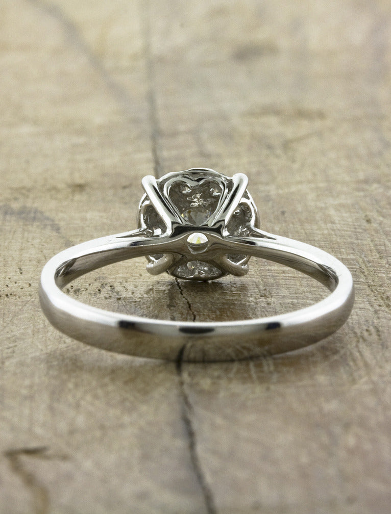 Adele: Diamond cluster engagement ring | Ken & Dana Design