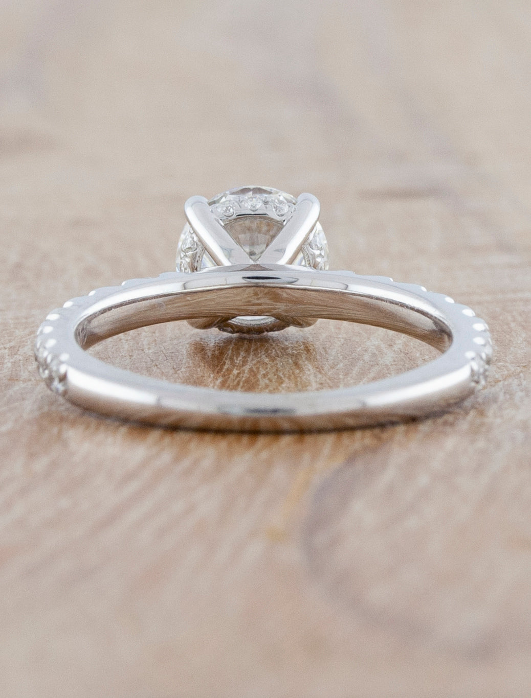 Jessie: Round Diamond Engagement Ring, Pave Band | Ken & Dana Design