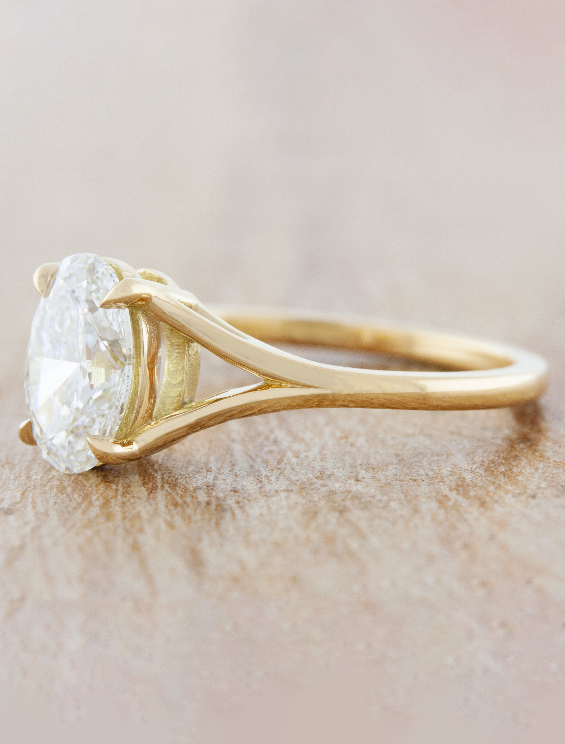 Mylex: Split-Shank Oval Diamond Engagement Ring in 14k Yellow Gold ...