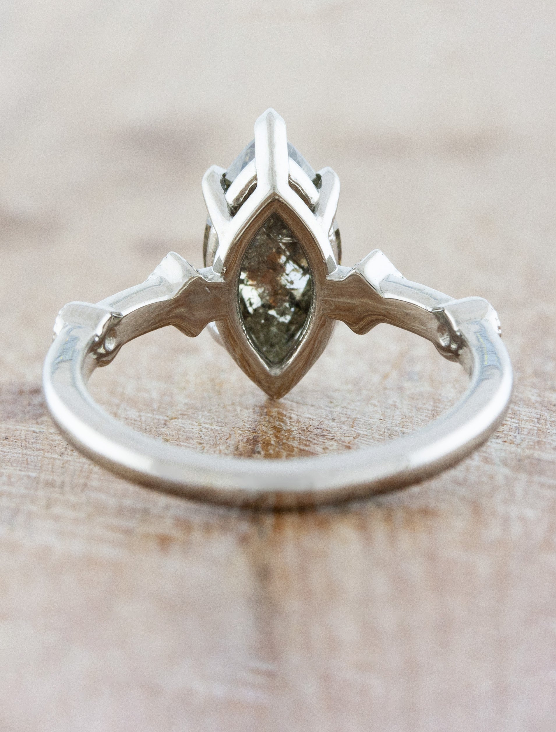 Rowley: Marquise Salt & Pepper Diamond Engagement Ring | Ken & Dana Design