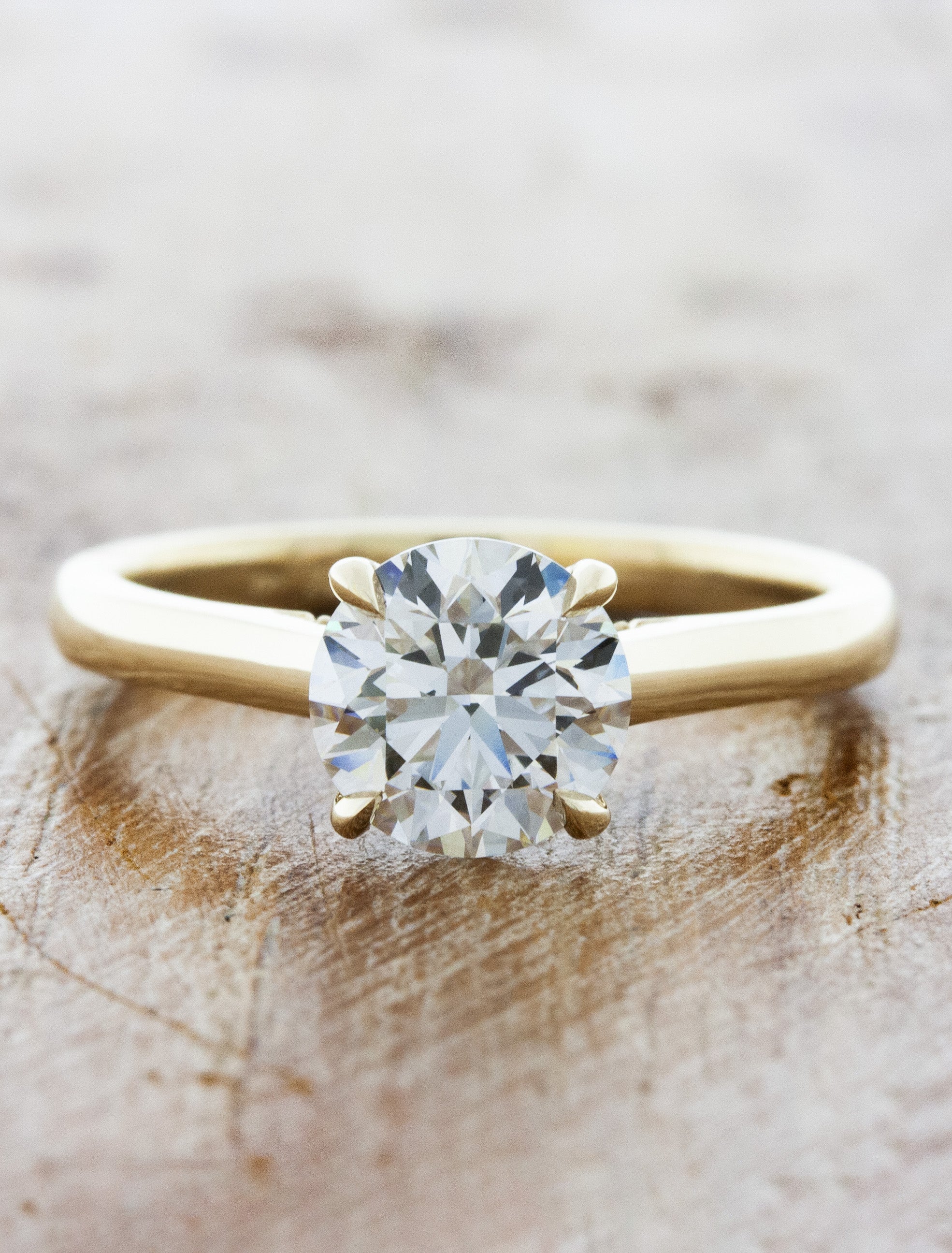 Sansa: Round Diamond Solitaire Engagement Ring with Hidden Diamonds ...