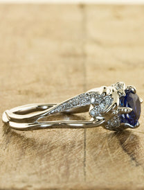 Sundara: Unique Sculptural Split Shank Sapphire Ring | Ken & Dana – Ken ...