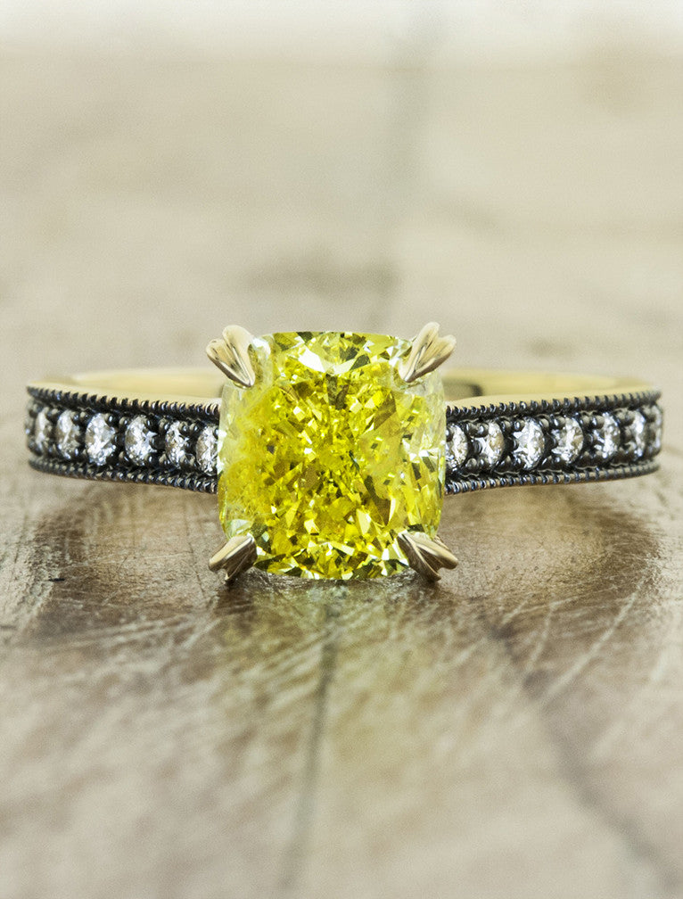 Theresa: Antique Cushion Cut Alexandrite Engagement Ring | Ken & Dana