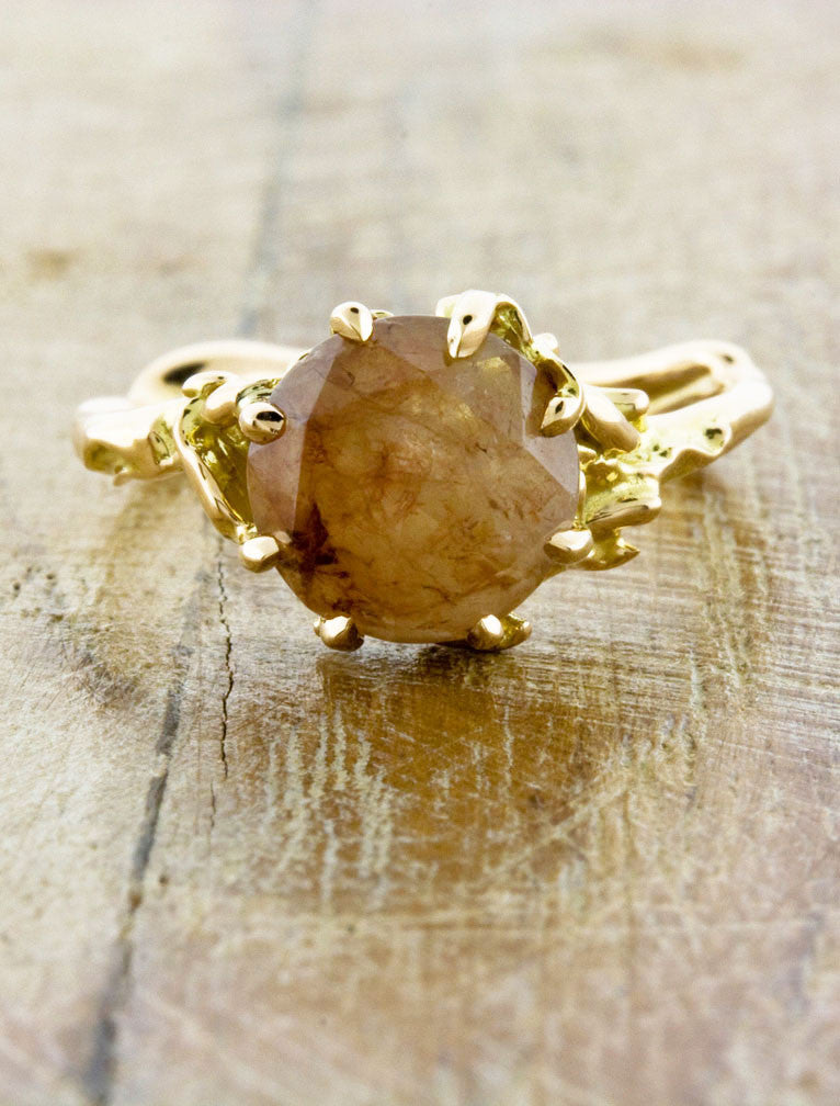 Colette: Nature Inspired Quartz Engagement Ring | Ken & Dana Design