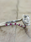Meera: Ruby-Accented Diamond Engagement Ring, Wave Band | Ken & Dana ...