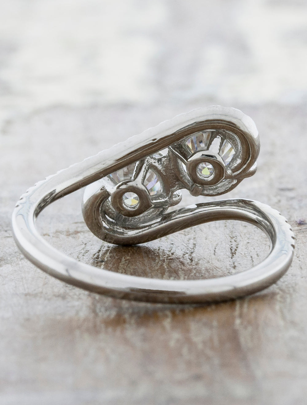 Gianna: Swirling Double Halo Diamond Engagement Ring | Ken & Dana Design