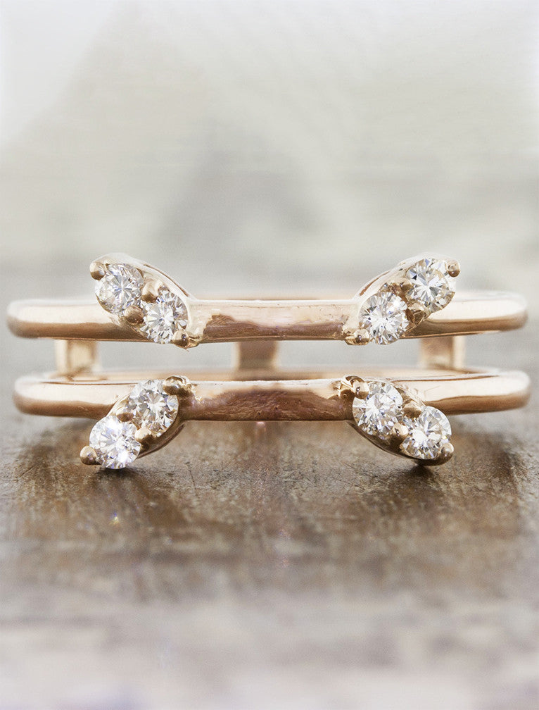 Lana: Double Wedding Band with Four Leaves | Ken & Dana Design