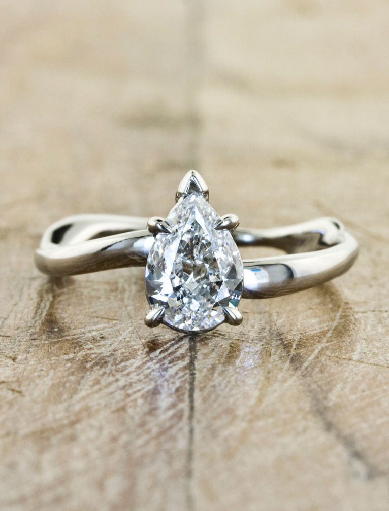 Aurora Pear: Sculptural Pear Shaped Diamond Ring | Ken & Dana Design