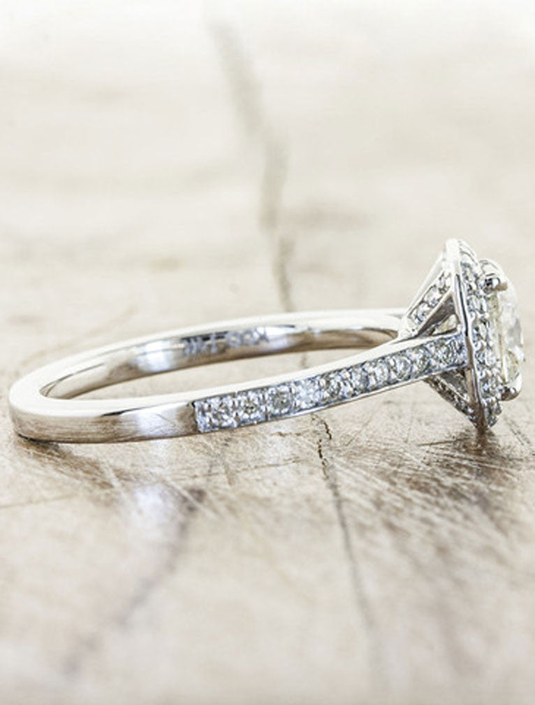 Cushion Cut Halo Side View