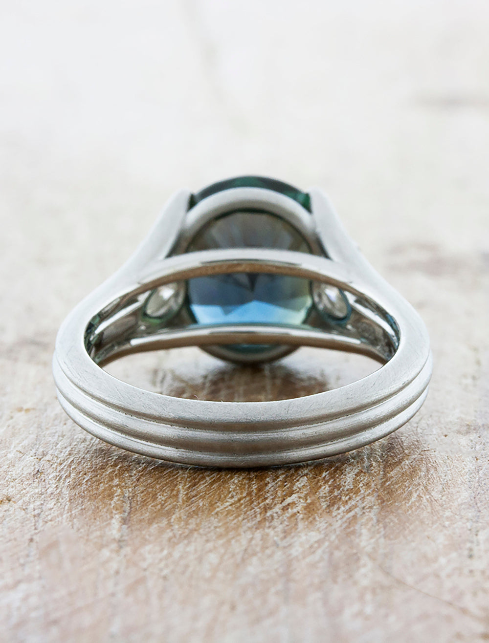 Everlise: Oval Sapphire Three Stone Engagement Ring | Ken & Dana Design