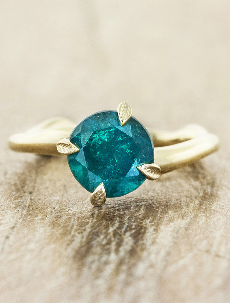 Kaylee: Nature Inspired Leaf Prong Engagement Ring | Ken & Dana Design