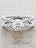 Lassie: Round diamond set with a split rope band | Ken & Dana Design