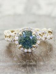 Kari: Rope Band Montana Sapphire Engagement Ring | Ken & Dana Design