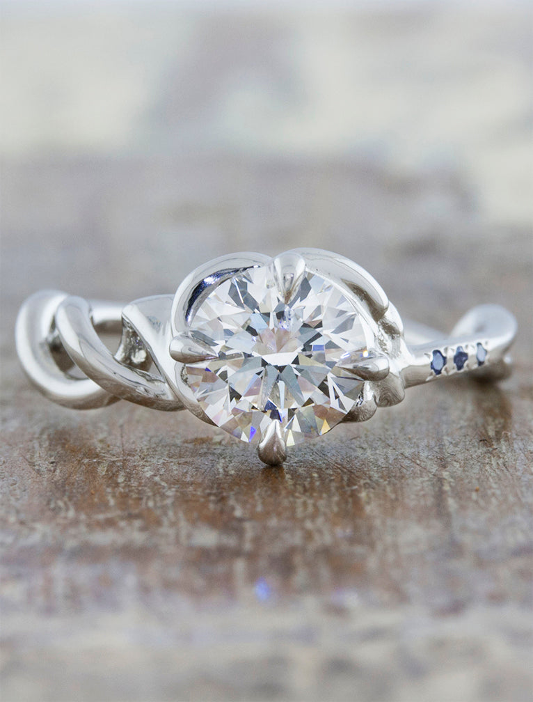 Mandy: Twisted Double Helix Band Engagement Ring | Ken & Dana Design