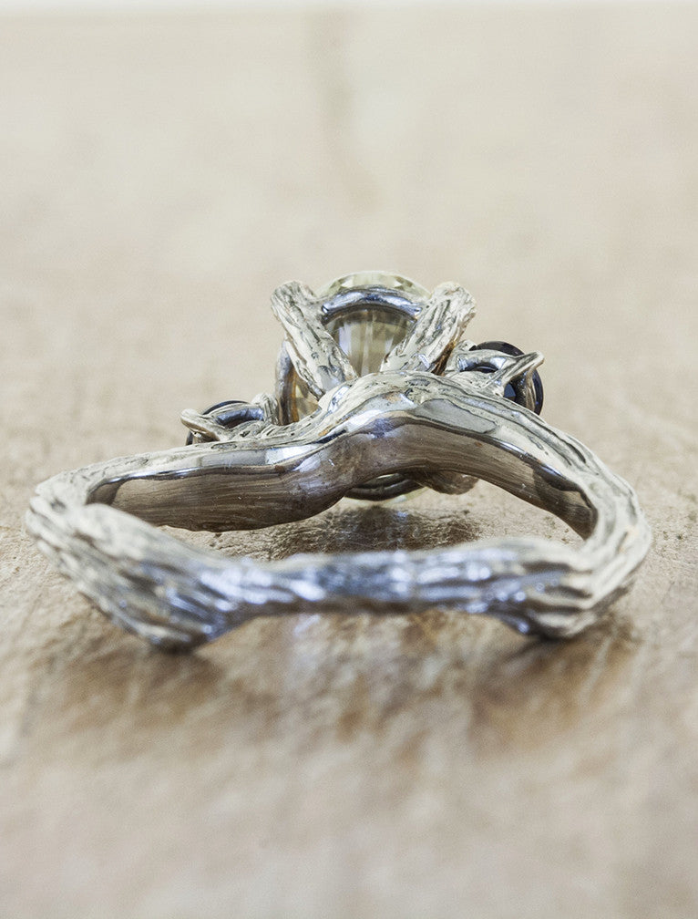 Prairie: Three Stone Diamond & Alexandrite Ring | Ken & Dana Design