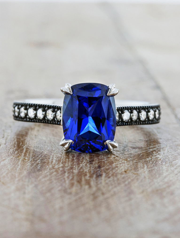 Theresa: Antique Cushion Cut Alexandrite Engagement Ring | Ken & Dana