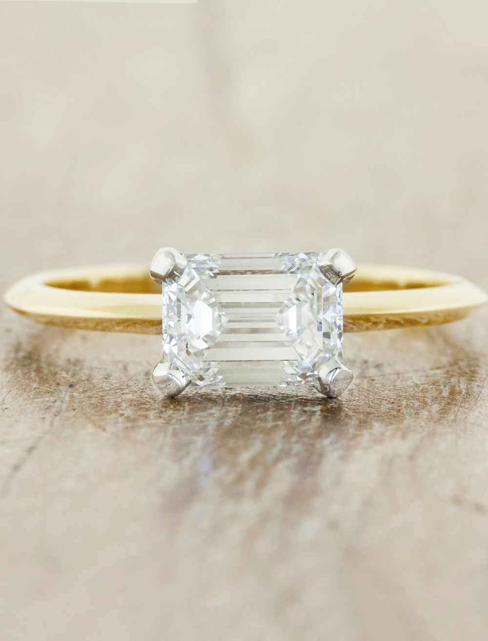 Autry: Modern & Simple Emerald Cut Engagement Ring | Ken & Dana Design