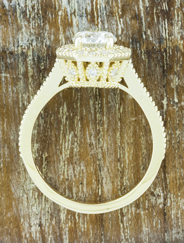 Jane: Ornate Octagon-Setting Diamond Engagement Ring | Ken & Dana – Ken ...