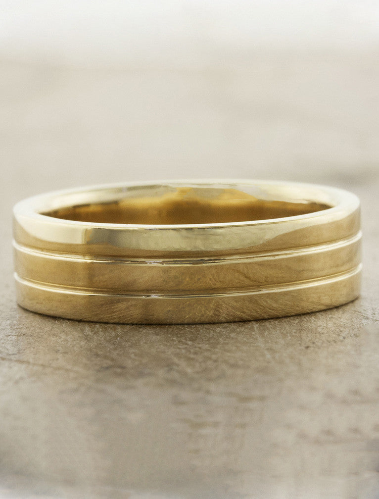 Nicksay: Modern Men's 5.5mm Channel Wedding Ring | Ken & Dana Design