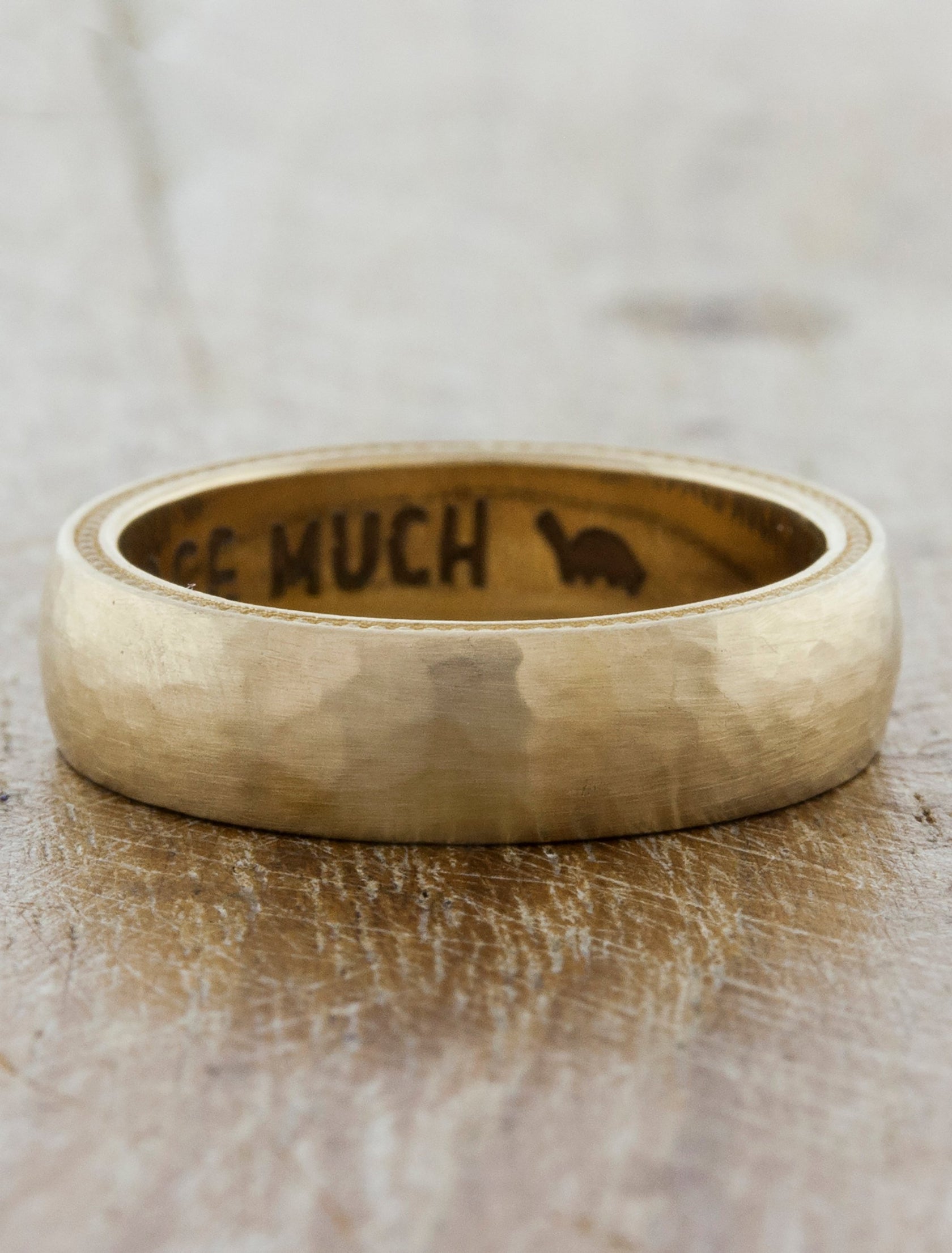 Borrelly: Hammered Milgrain Men's Wedding Band | Ken & Dana Design